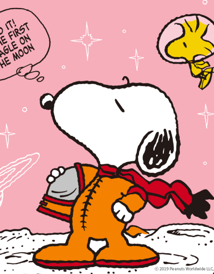 Snoopy With The Angel On Moon